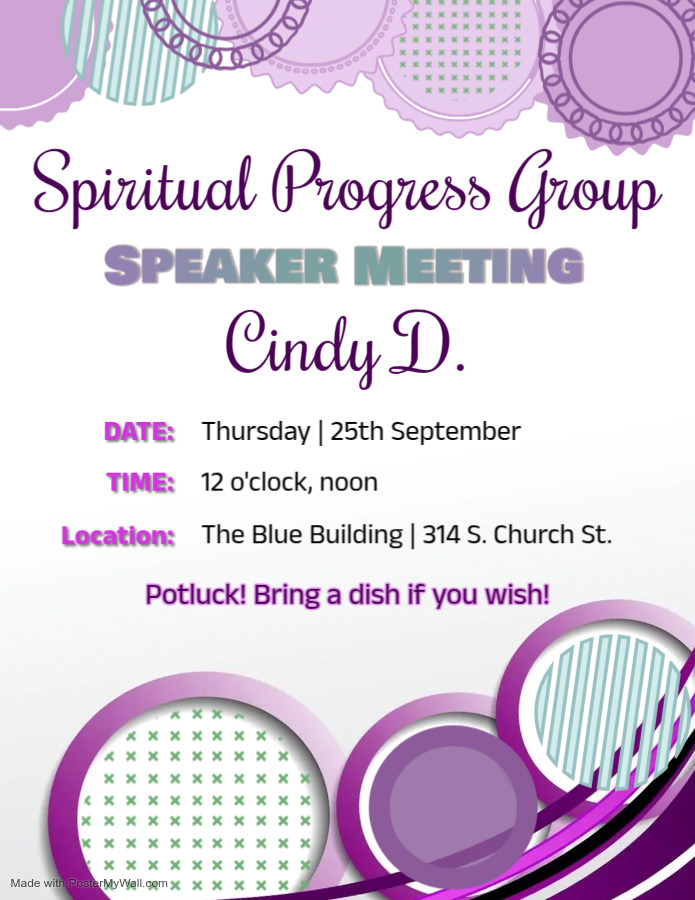 Spiritual Progress Group September Speaker Meeting | Alcoholics Anonymous of Northeast Mississippi